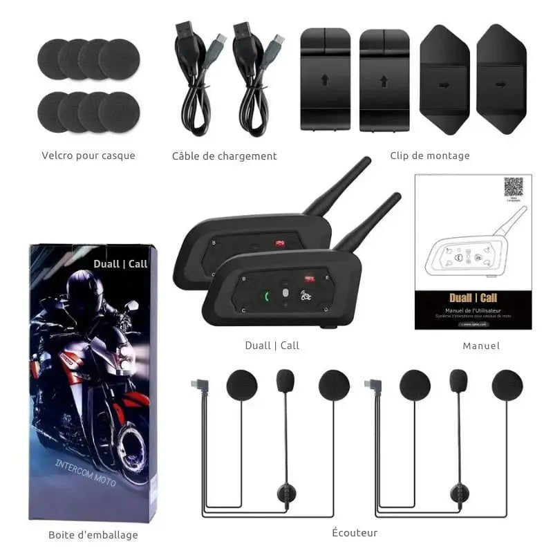 🏍️ Intercom moto Bluetooth - Duo|Call™ | Meilleur qualité /prix